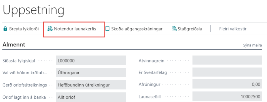 Uppsetning með hjálp