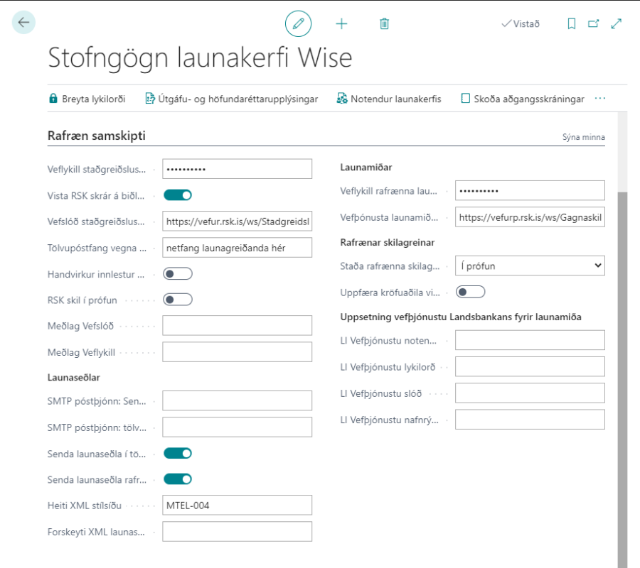 Uppsetning með hjálp