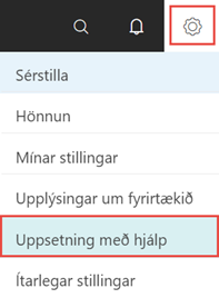 Uppsetning með hjálp