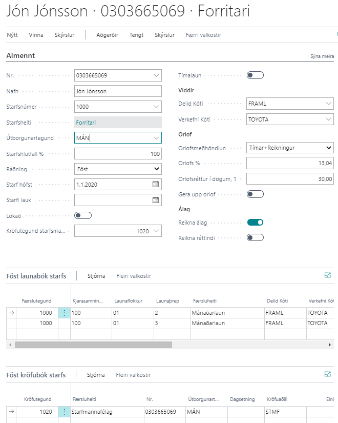Uppsetning með hjálp
