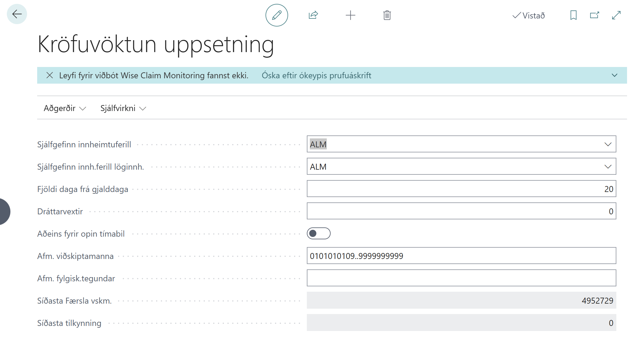 Manual - Uppsetning kerfisins