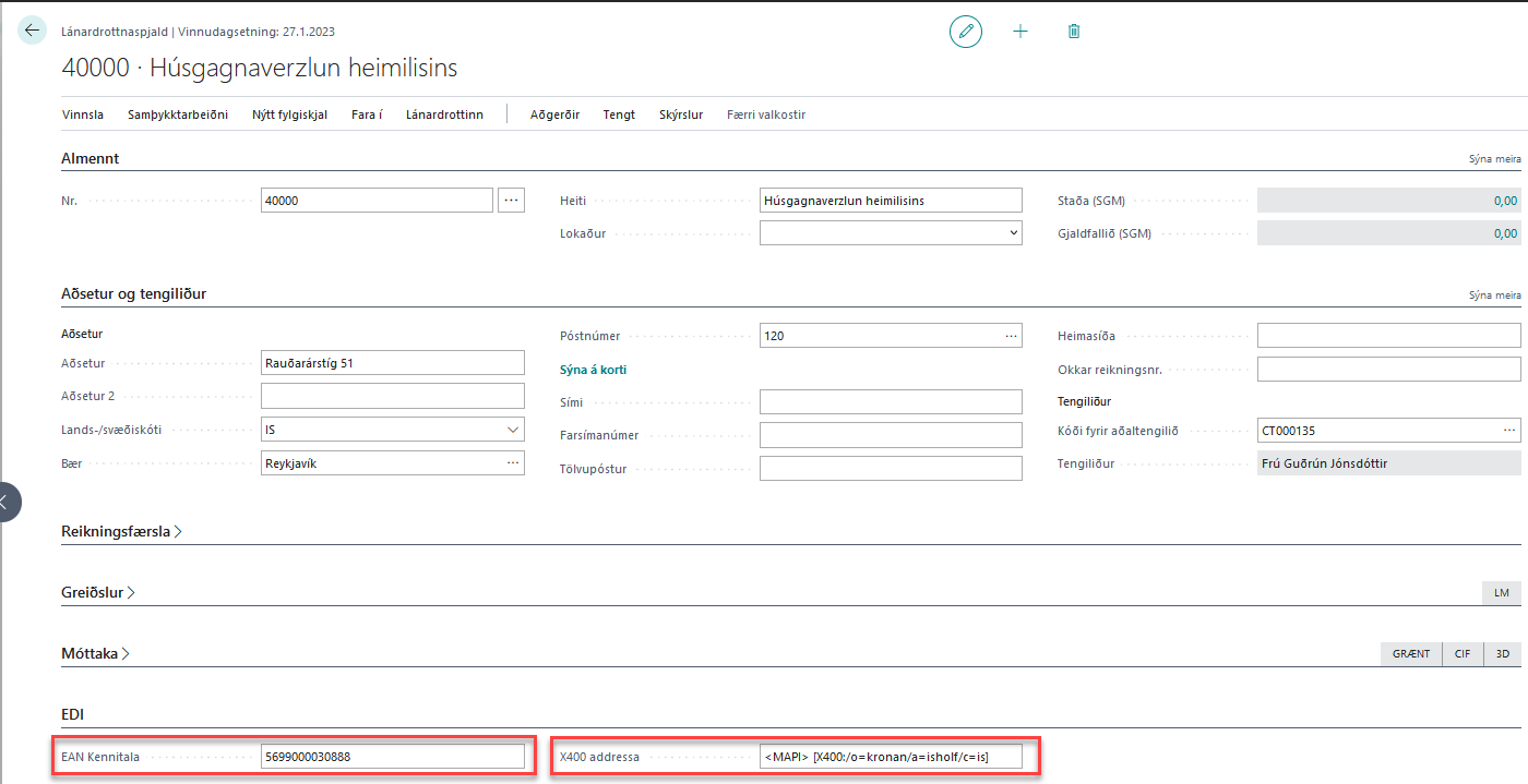 Uppsetning - innkaup