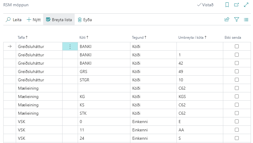 Uppsetning Rafrænir reikningar
