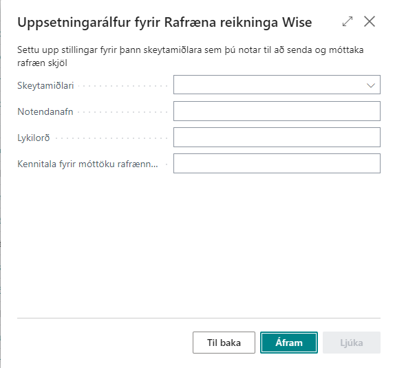 Uppsetning Rafrænir reikningar