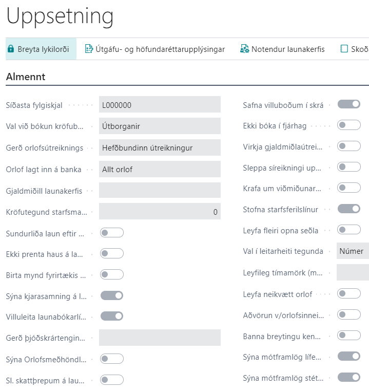 Uppsetning á Launakerfi Wise